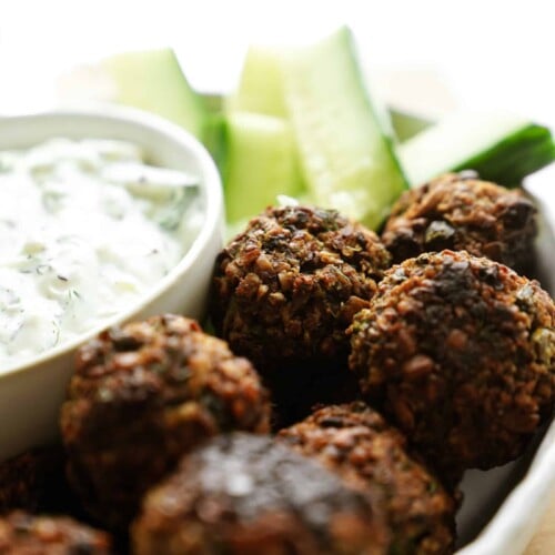 Walnut Meatballs with Tzatziki Sauce