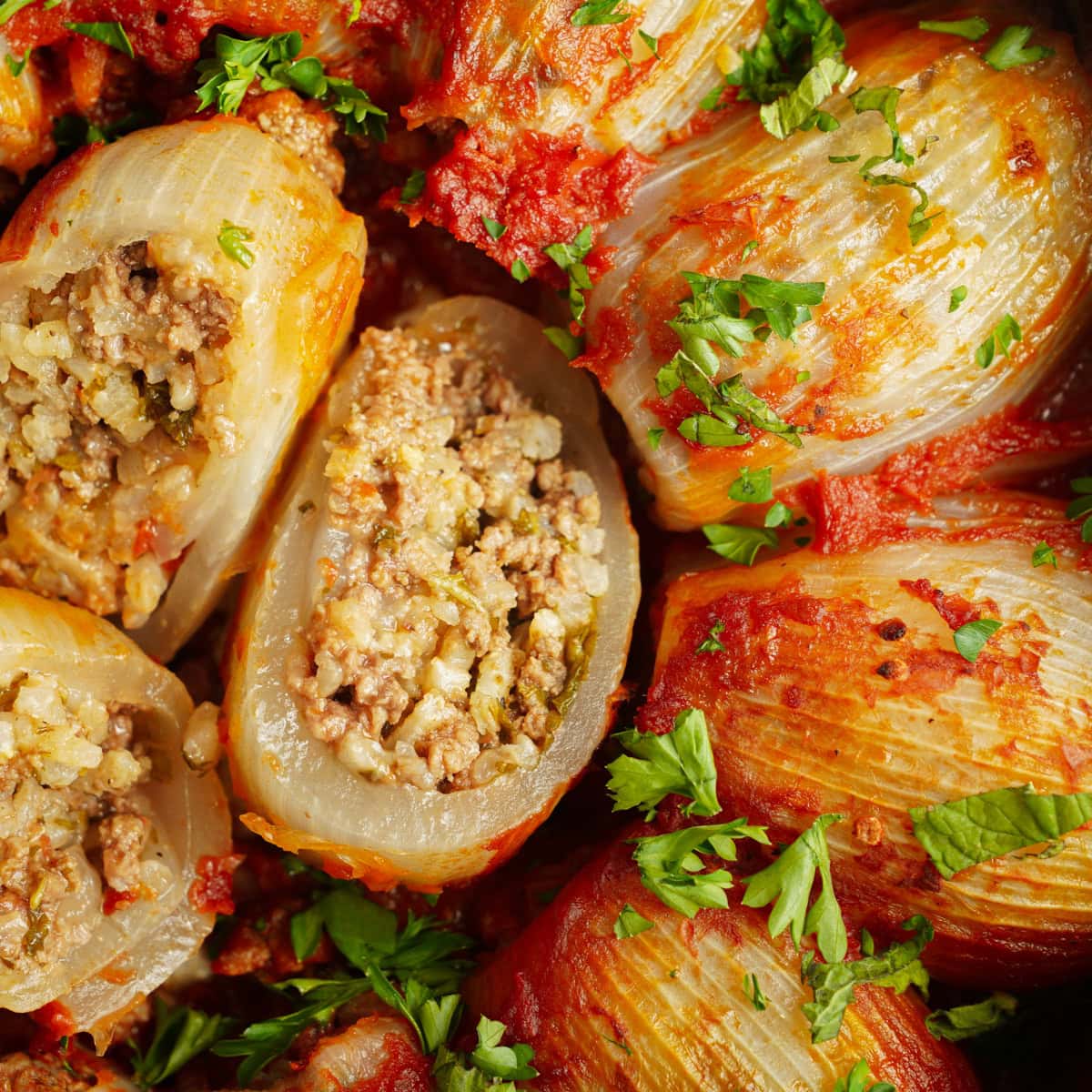 Greek Stuffed Onions