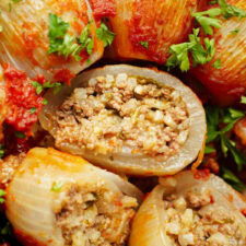 Greek Stuffed Onions