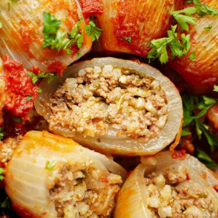 Greek Stuffed Onions